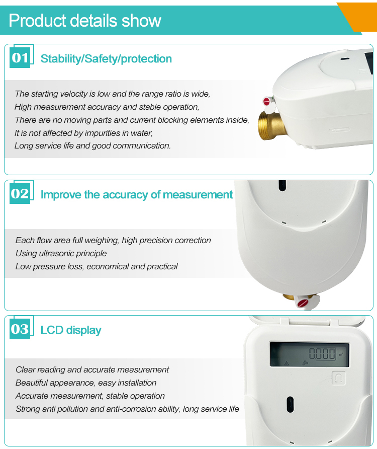 Lorawan intelligent ultrasonic water meter software dn15 with valve ...