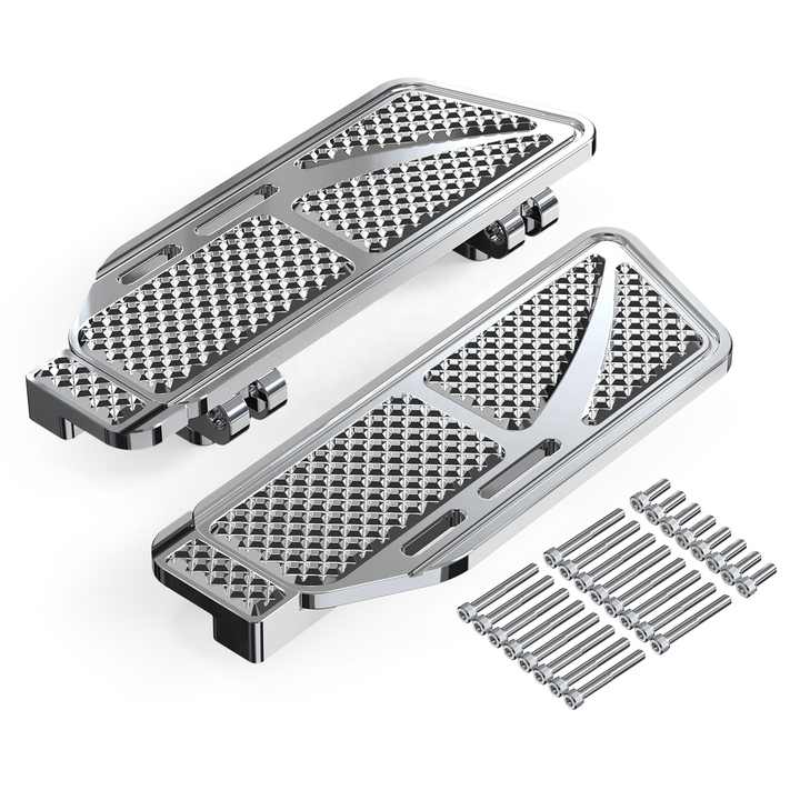NiceCNC Adjustable Chrome Rider Footboards Driver Foot Peg Footrest For ...