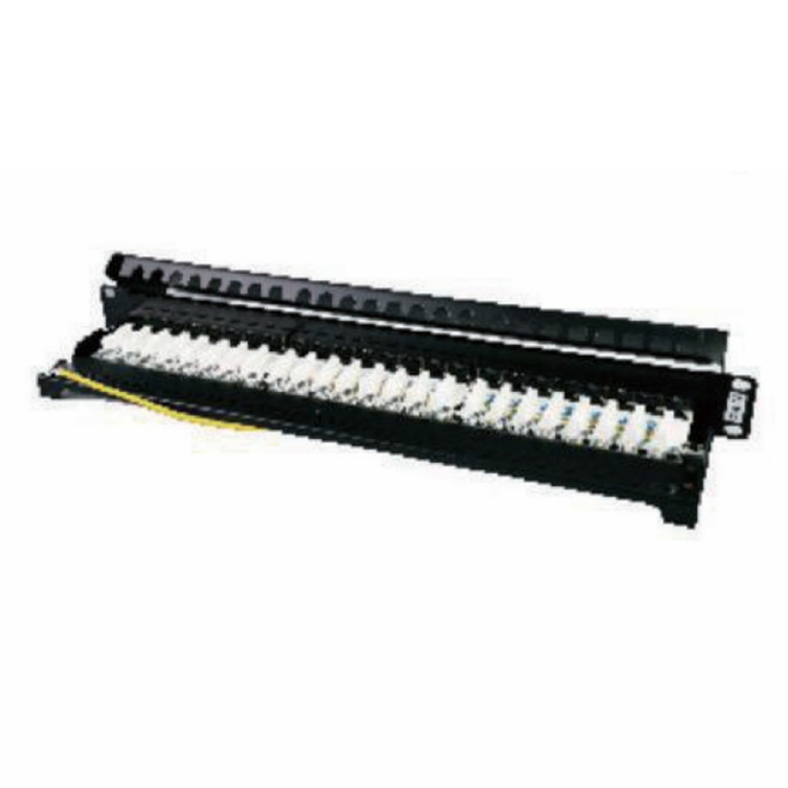 1U Fully Shielded FTP CAT5 Cat6A Industrial Cabling Patch Panel 360 ...