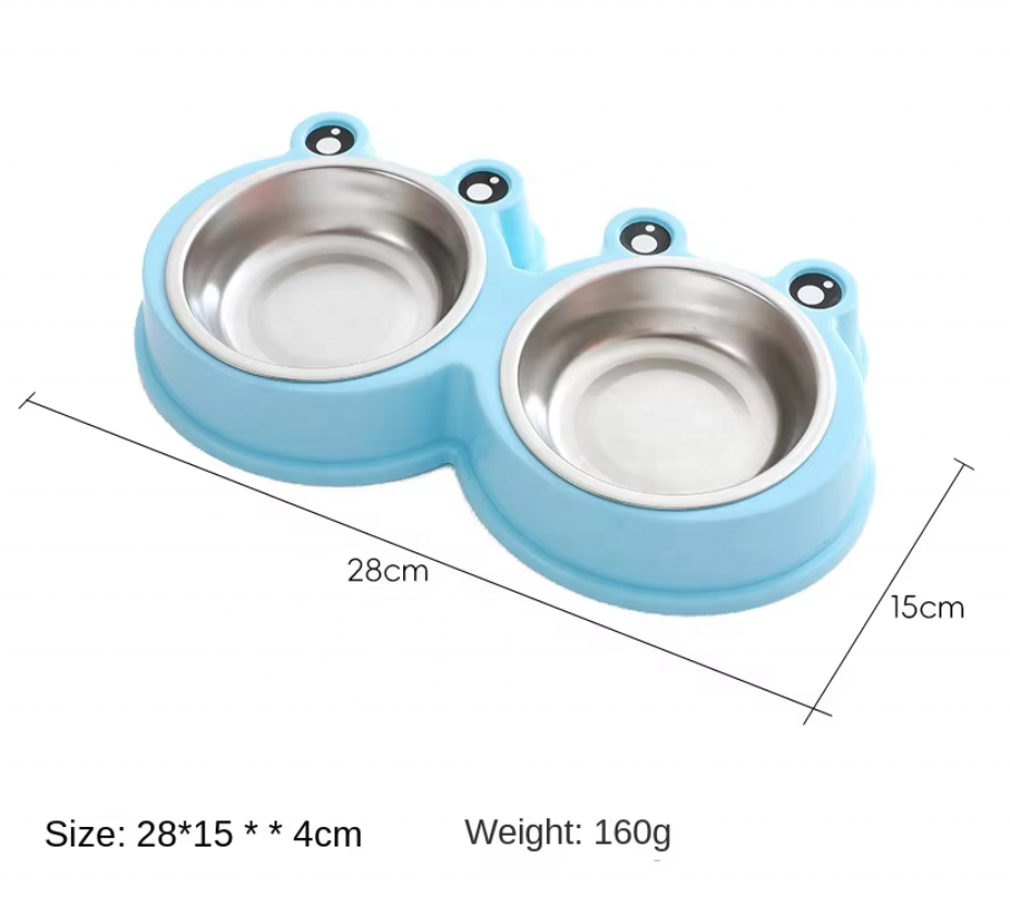 Automatic Travel Cartoon Frog Double Bowl One-Piece Plastic Stainless ...