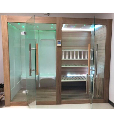 Outdoor Resort Villa Wooden Sauna Steam Room Combination