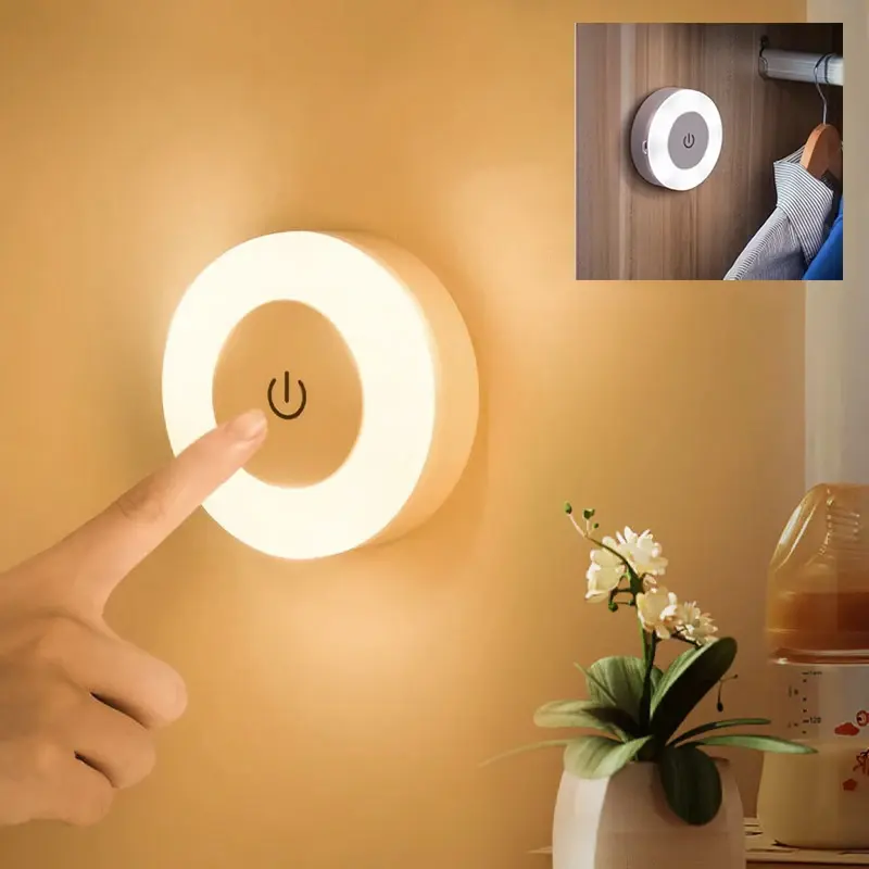 Portable LED Night Light - USB Rechargeable ABS Mini Lamp
