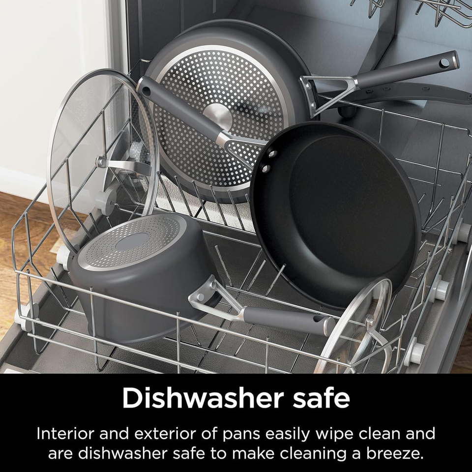 Modern Design Customizable Grey Pressed Aluminum Nonstick Cookware Set ...