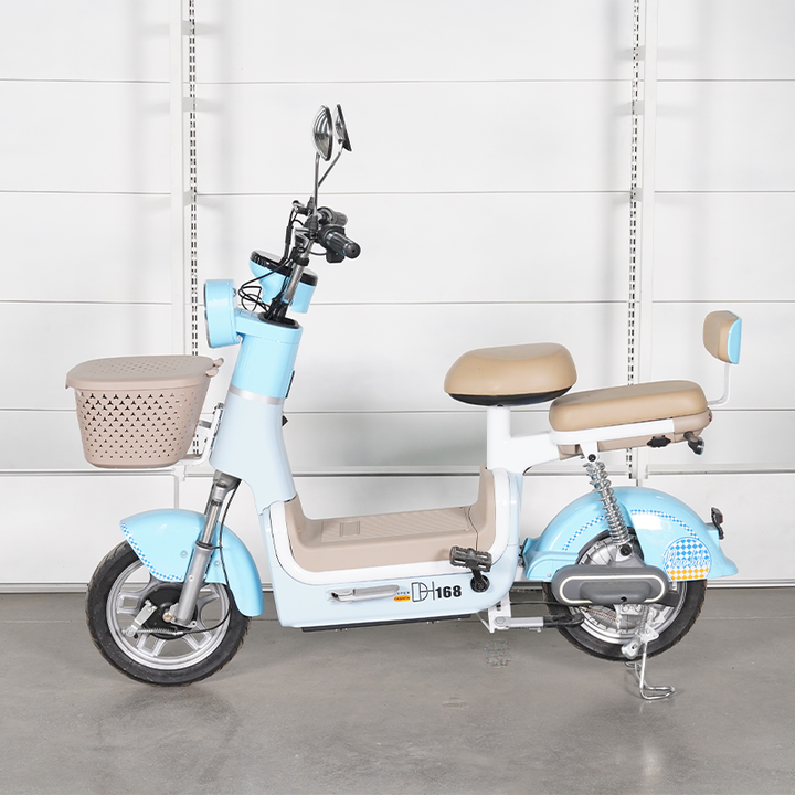 48V 350W Brushless 3-Speed Electric Moped Bicycles Steel Frame Rear Hub ...
