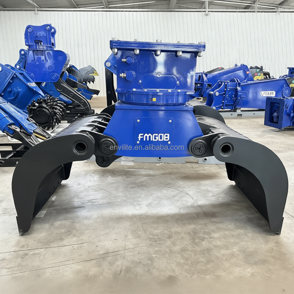 Hydraulic Excavator Demolition Grapple 360 Rotary Attachment with Motor ...