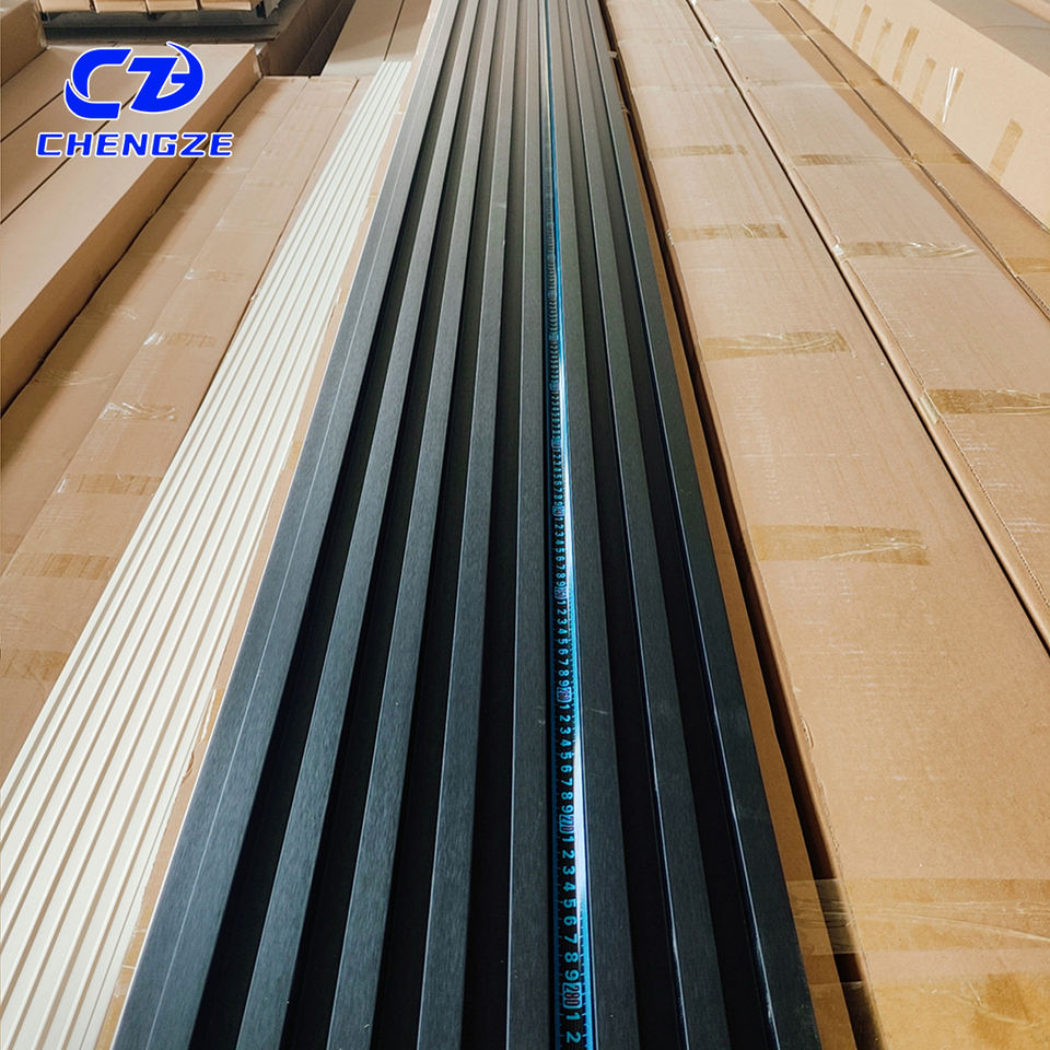 Fluted Wood Plastic Composite WPC Wall Panel Indoor Clading PVC Slat ...
