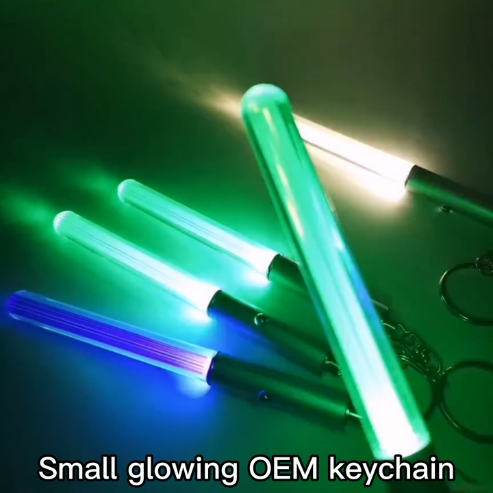 Acrylic LED Keychain Logo Printed RGB Changing Mini Crystal Light Stick ...