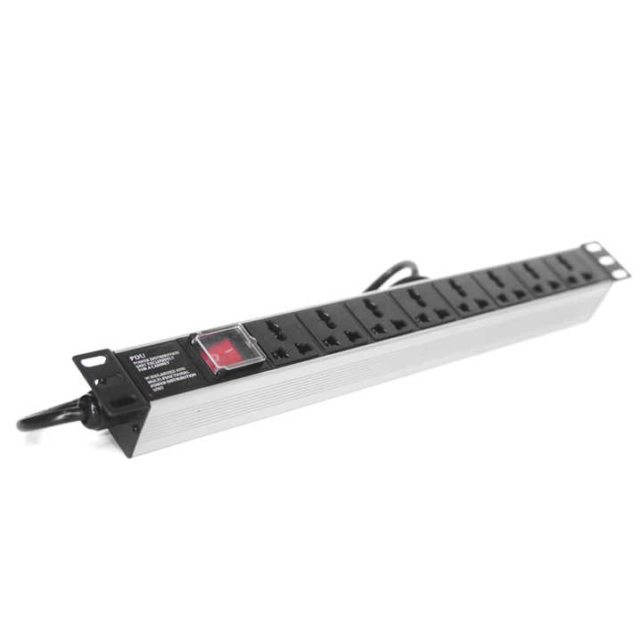 1.5M 3M Cable PDU 8-Way 230V Low Voltage Socket Vertical UK PDU Rack Mount Power Distribution ...