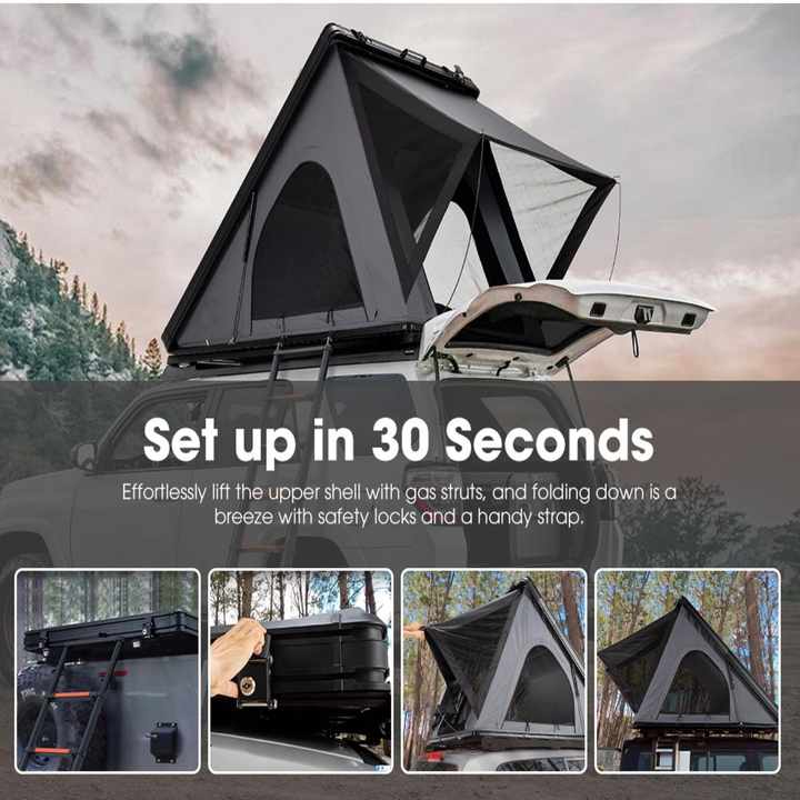 Zs Camping Triangle Car Rooftop Tent - Hard Shell 4 Person