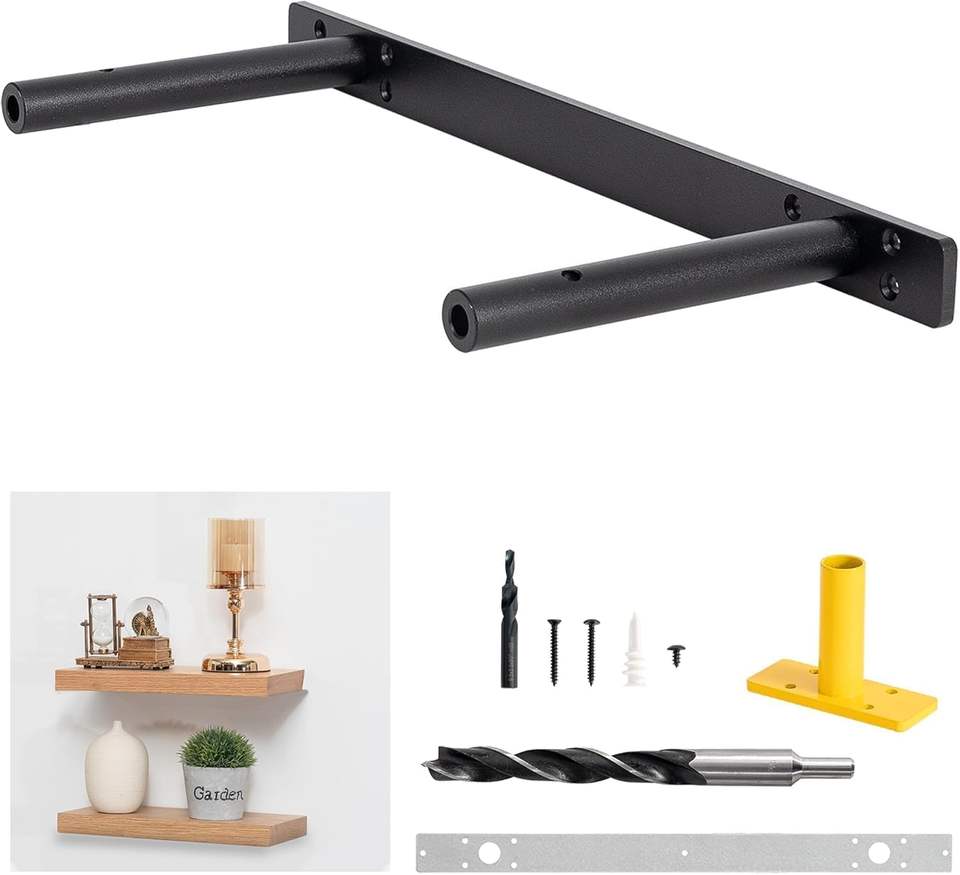Floating Shelf Bracket Kit - Customizable Wall Shelf Hardware System ...
