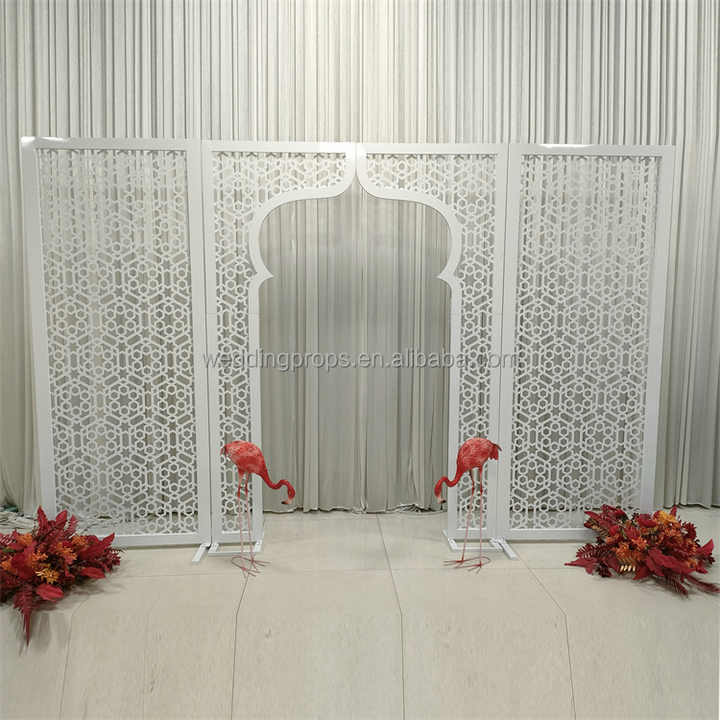 OEM/ODM White Iron Backdrop Three-piece Set Wedding Event Stage ...