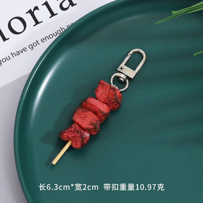 Car Pendant Key Chain Decoration Small Meat Skewer Squid Whisker Food ...