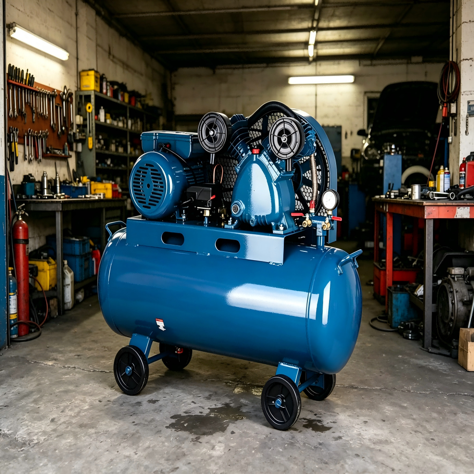 Industrial Reciprocating Air Compressor Belt Driven Design Large ...