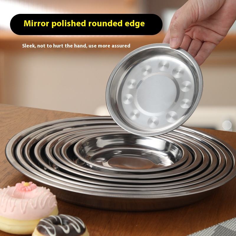 Tianfa Stainless Steel Flat Plate Dish Deepened Disc Magnetic Thickened ...