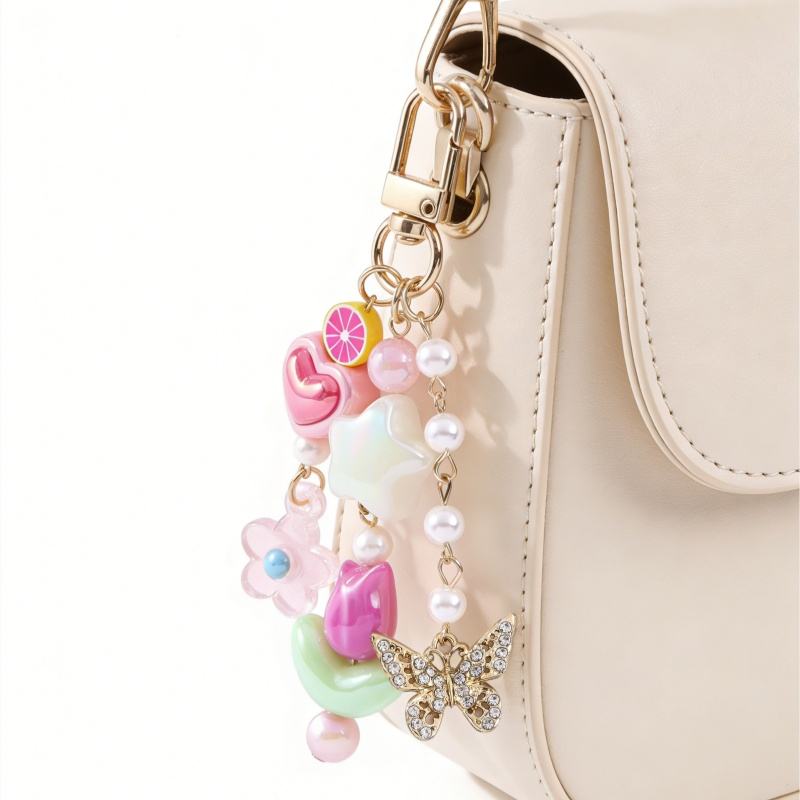 Sweet Pink Heart Tulip Flower Star Lemon Slice Butterfly Pearl Acrylic ...