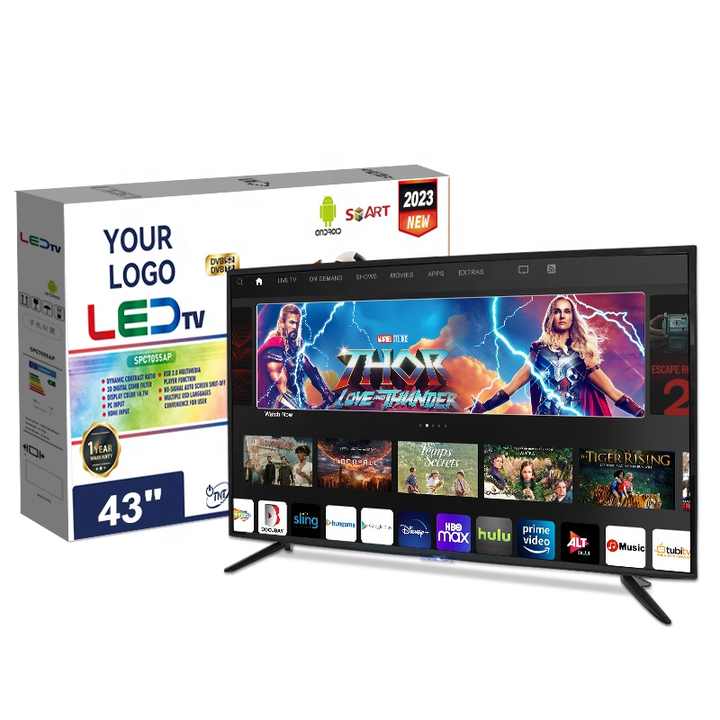LED TV 43 Inch Android Wifi 4K UHD Smart Android TV Television 2K LED A ...