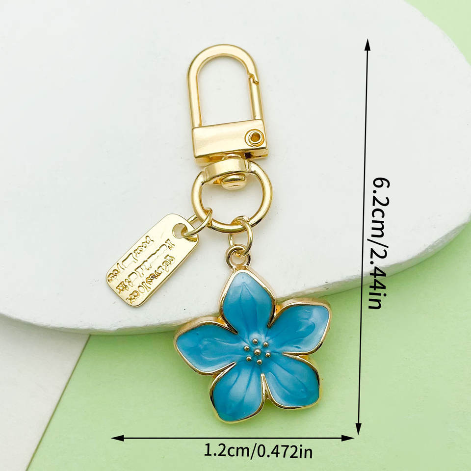 Manufacturer 2026 Oil-dripping Flower Keychains Cherry Blossom Zinc ...