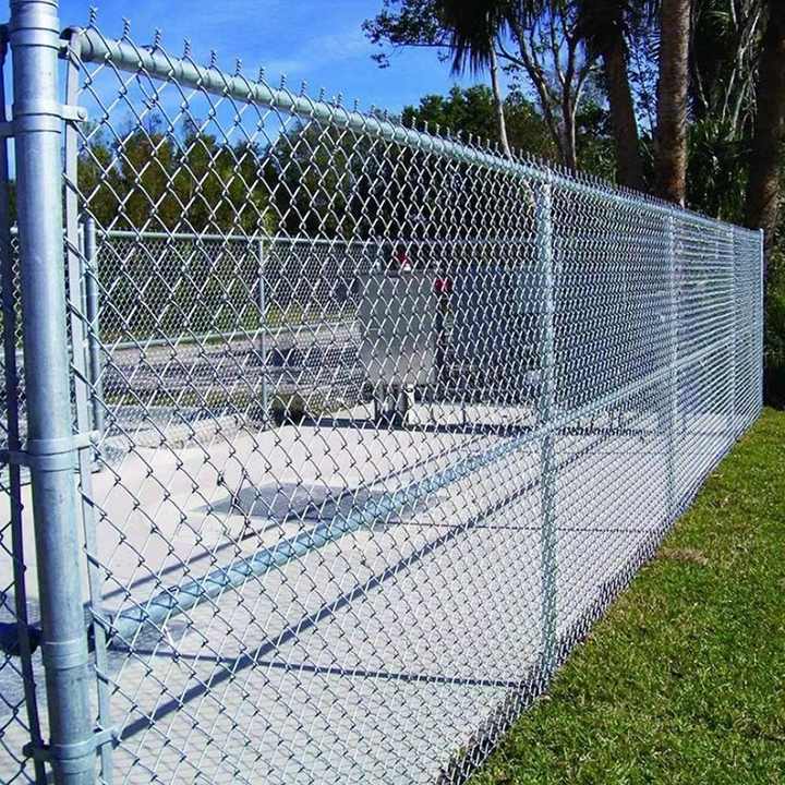 Galvanized Diamond Wire Mesh Chain Link Fence Cyclone Wire Mesh 8 Foot 6 Foot Pvc Coated ...