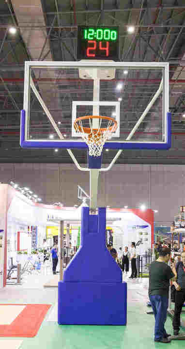 FIBA Approved Electric Hydraulic Basketball Hoop - Portable & Durable