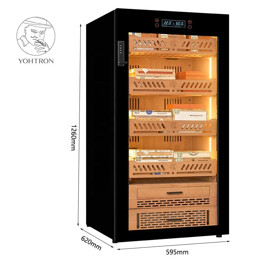 Yohtron Cigar Humidor Cabinet - Precision Cooling & Humidity