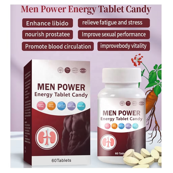 Natural Men Power Tablets Energy Candy Capsules Boost Energy Strength ...