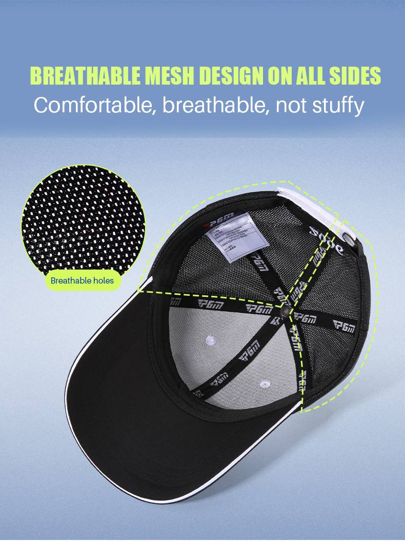 PGM MZ036 preium custom golf breathable cap polyester high quality golf ...