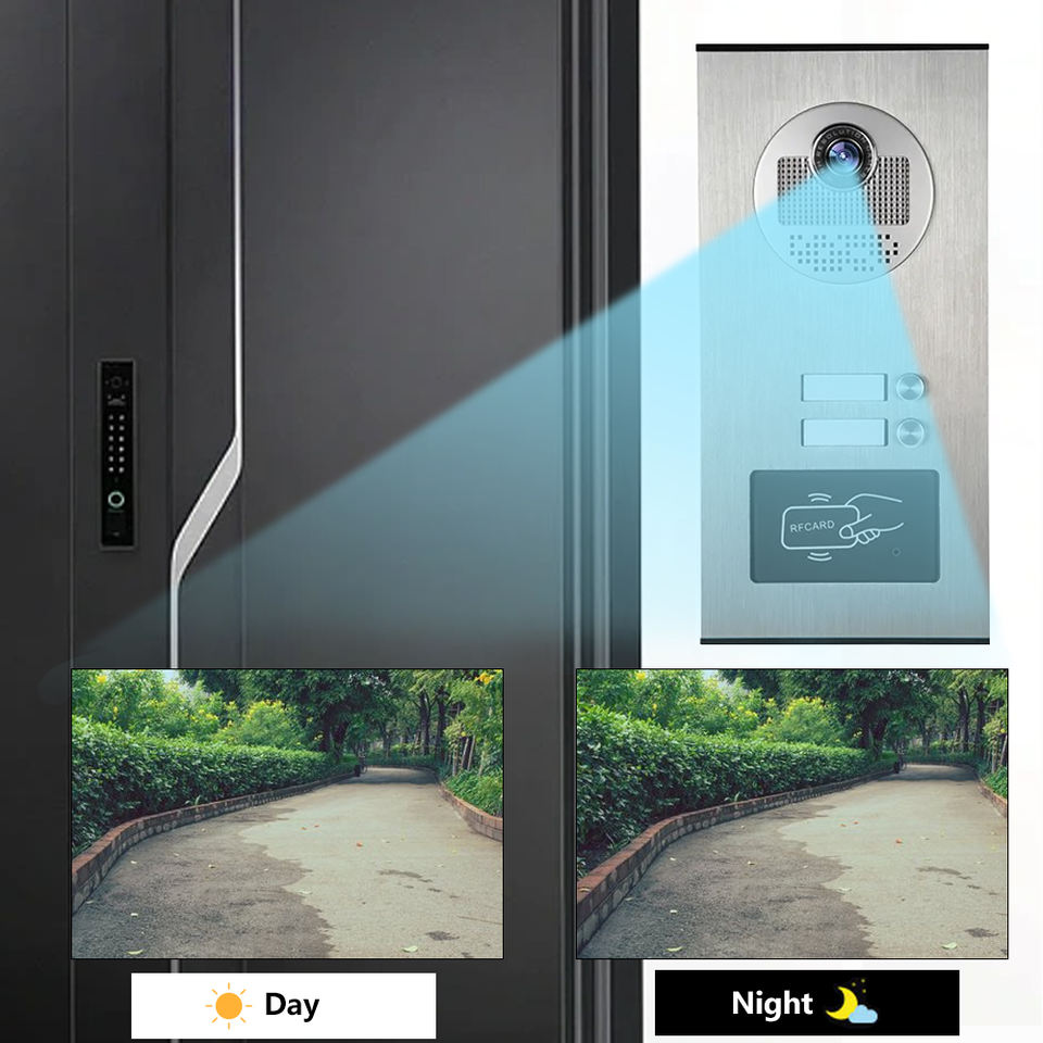 6-Monitor 7\" 6 Zones RL Doorbell System Analog Video Door Bell Camera ...