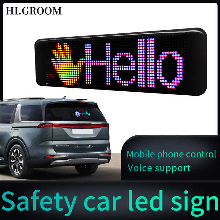 Led Car Sign Scrolling Message Led Matrix Panel USB Car Flexible ...