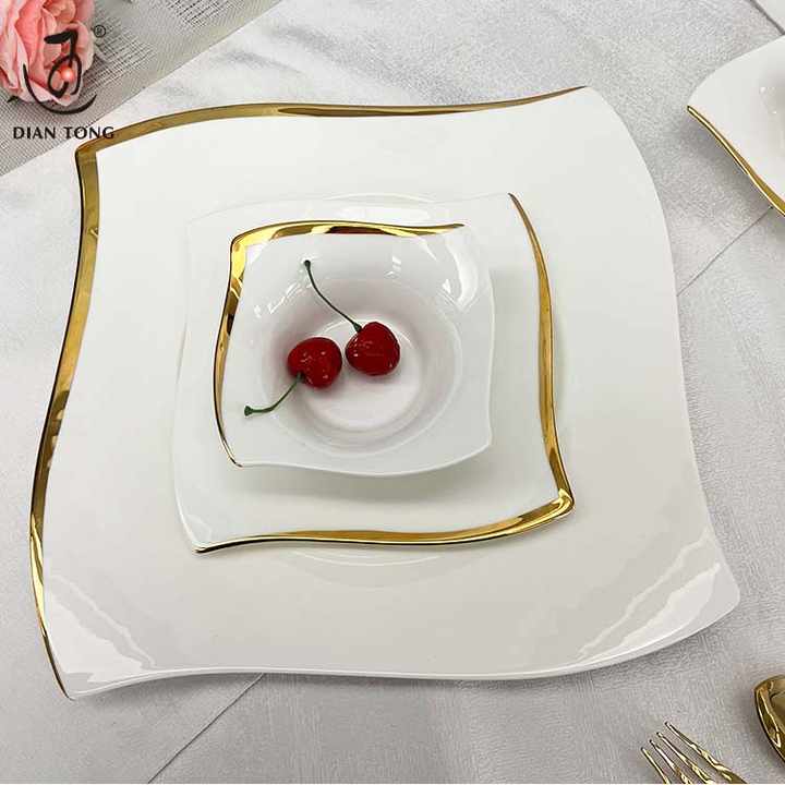 High End Luxury Hotel Tableware Ceramic Plate Sets Dinnerware Wedding ...