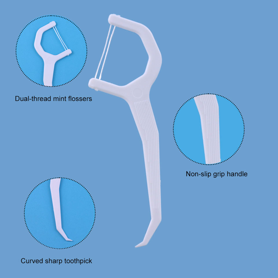 Mint Double String Dental Flosser Custom Deep Cleaning Dental Floss ...