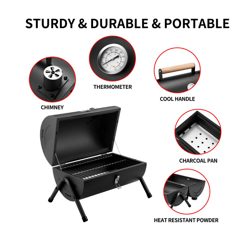 Compact Lightweight Premium Portable Modern Charcoal Smoker Grill ...