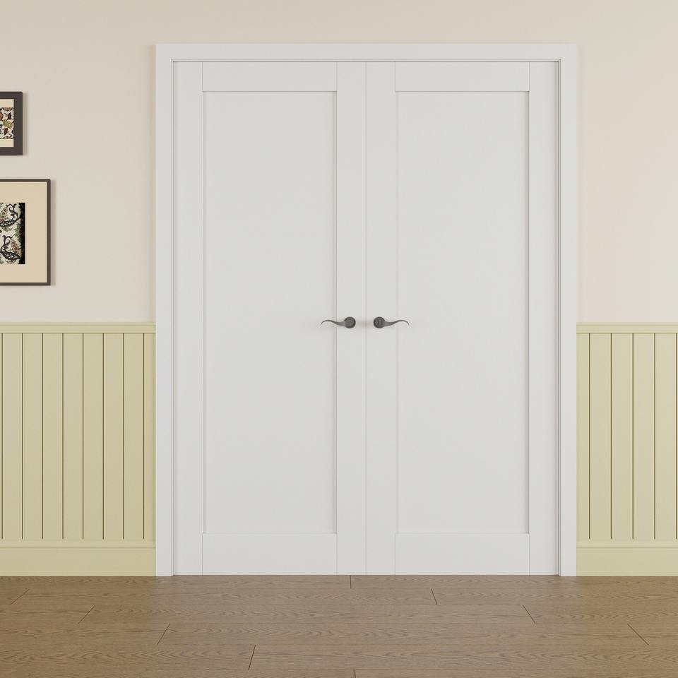Wholesale Modern White French Door Solid Core MDF Interior Swing Door ...