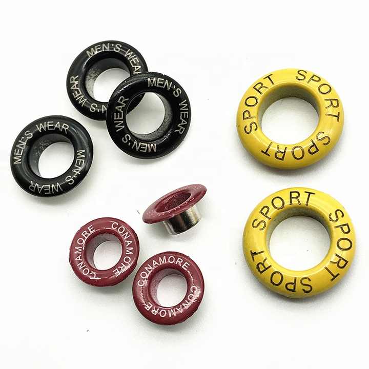 Customized Metal Engraved Logo Colour Painting Grommets