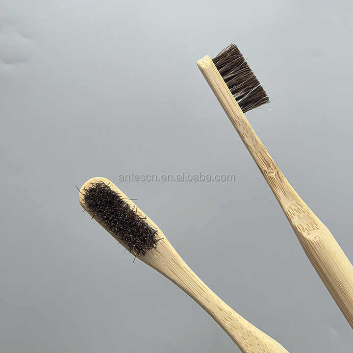 Natural Bamboo Toothbrush with Horse Hair Bristles Eco Friendly ...