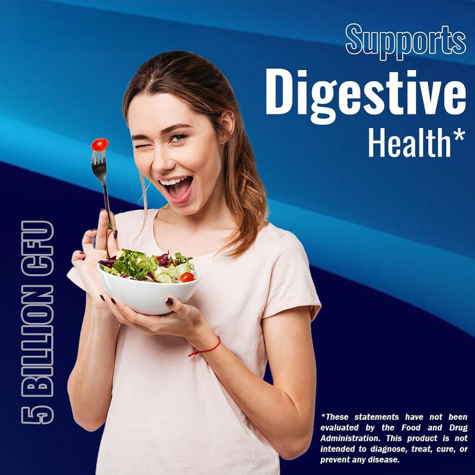 Bacillus Coagulans Probiotic Capsules 5 Billion CFU with Prebiotic ...