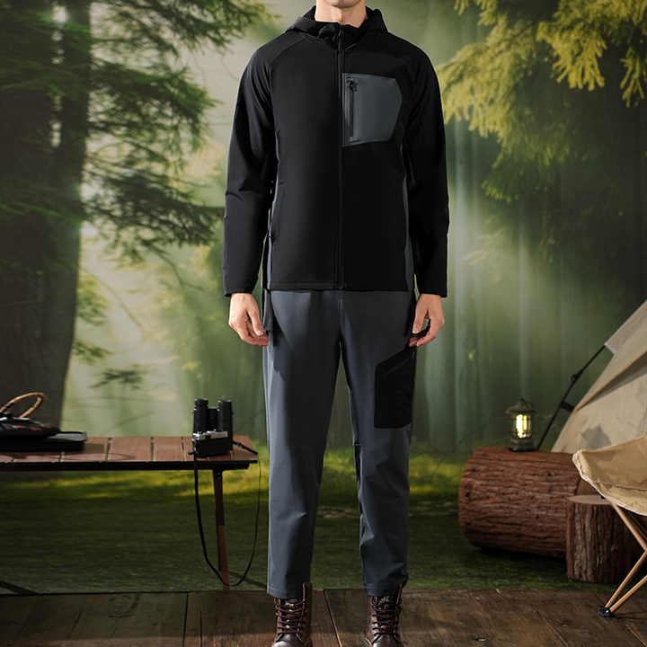 High Quality Thin Fleece Full Zipper Hoodies Straight Pants Men's ...