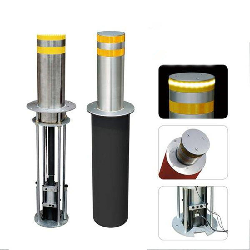 304 Stainless Steel Outdoor Traffic Safety Bollard Automatic Hydraulic ...