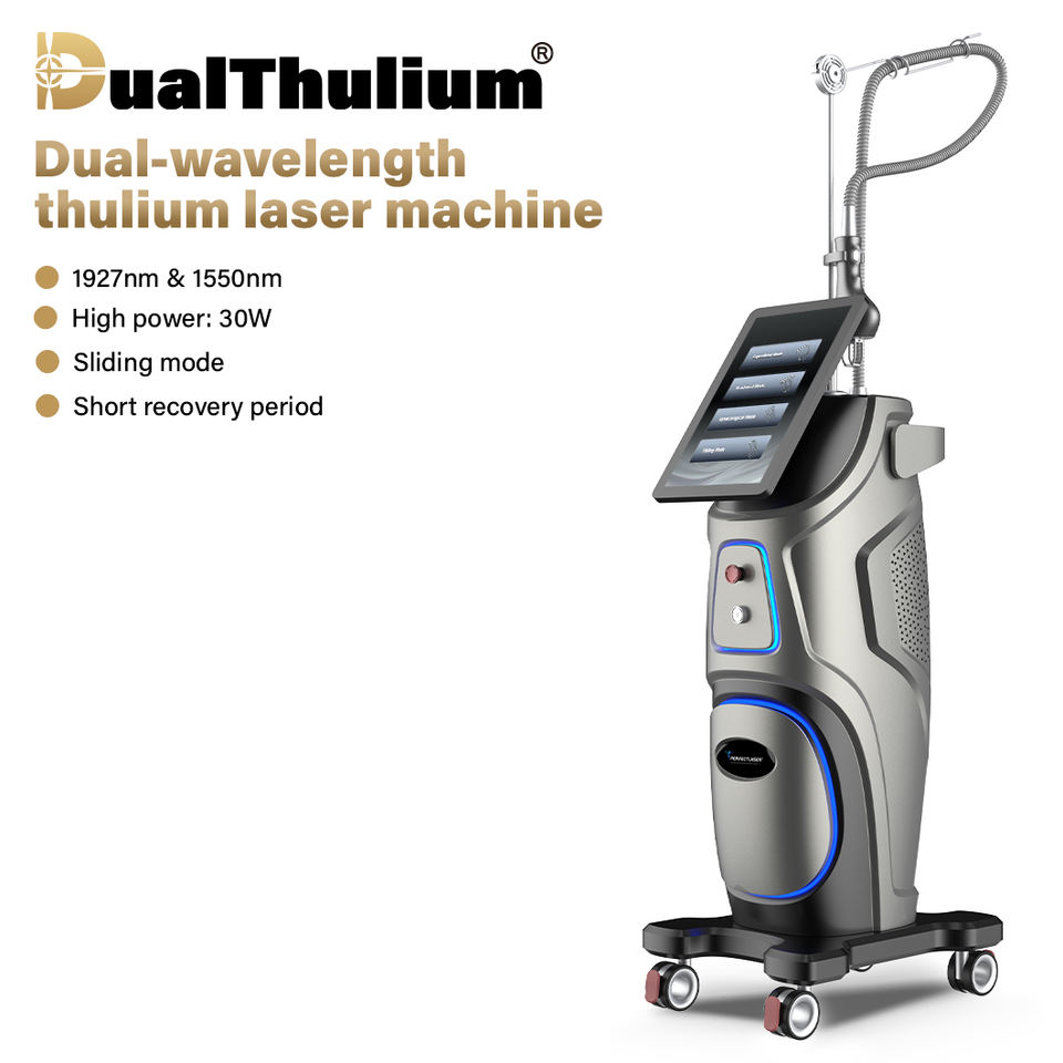Dual Wavelength Thulium Laser Machine 30W 1927nm & 1550nm for Skin Rejuvenation and Acne Scar ...