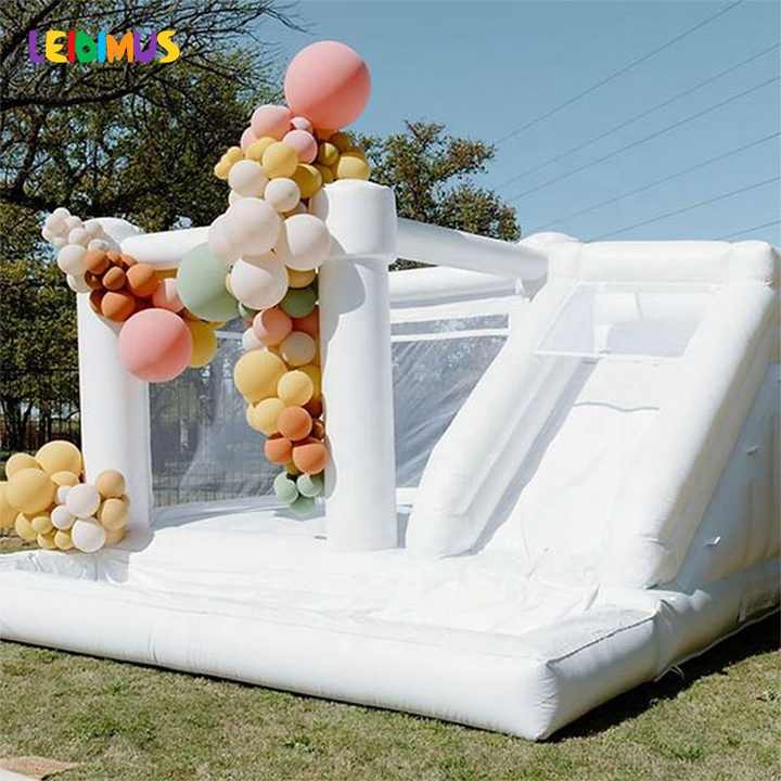 Commercial Party Rental White Bounce House with Ball Pit Wedding ...