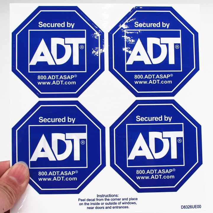 Double Sided Printed Label Sticker - ADT Security Sign
