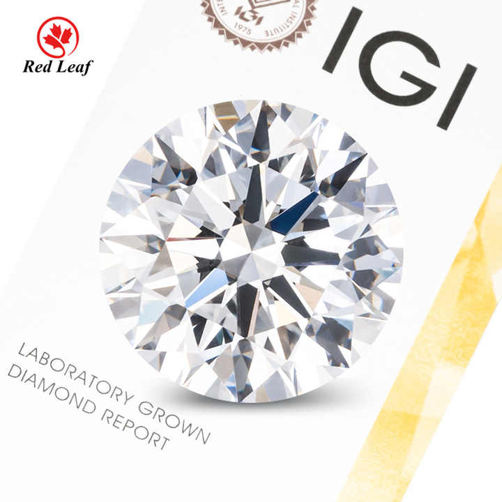 Redleaf Jewelry IGI GIA Certificate Lab Diamonds 0.5CT 1CT 1.5CT 2CT 3CT VVS VS CVD HPHT Lab ...