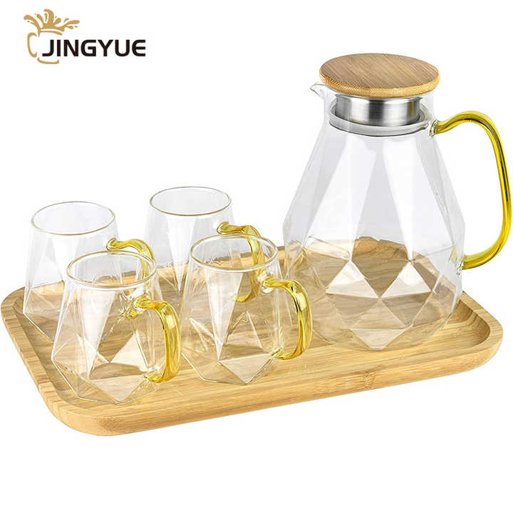 Custom Glass Pitcher With Stainless Steel Lid 1800ml Borosilicate ...