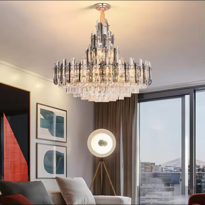 Zeil Lighting Modern Luxury Crystal LED Chandeliers for Dining Living Room Adjustable Ceiling ...
