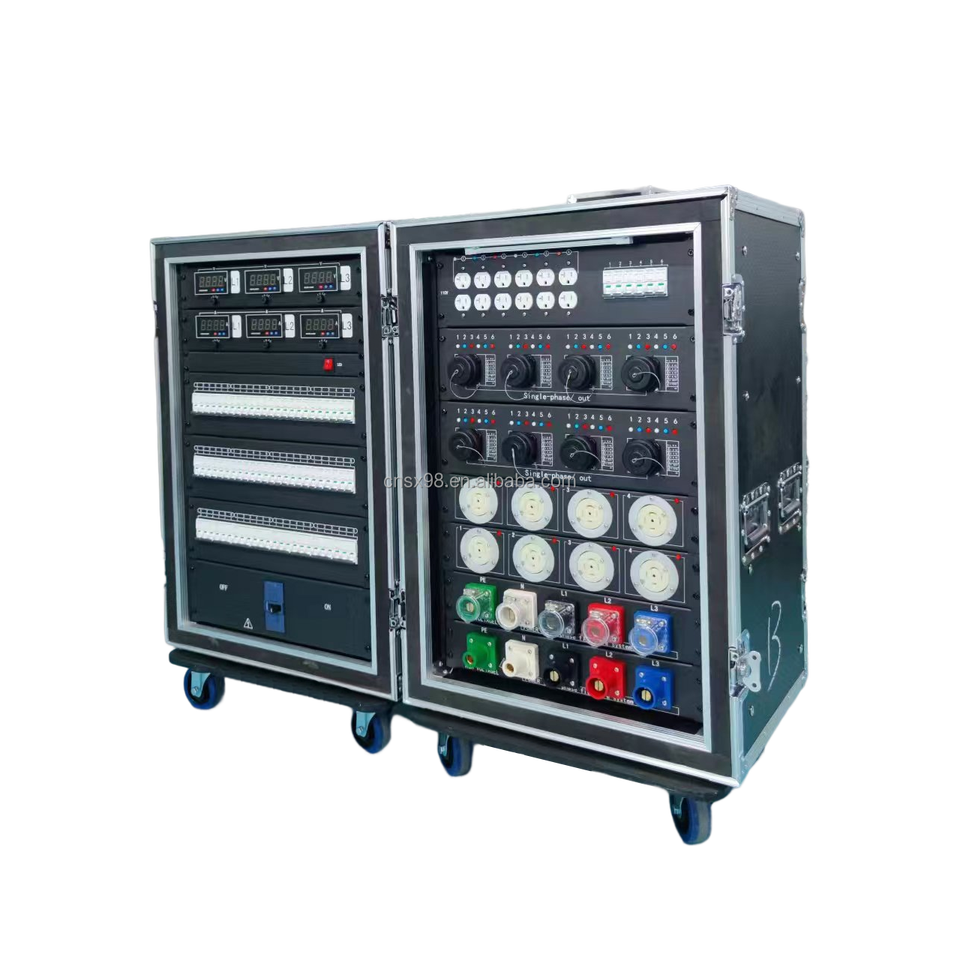 62 Way Stage Lighting Power Distro Rack - 400A Camlock
