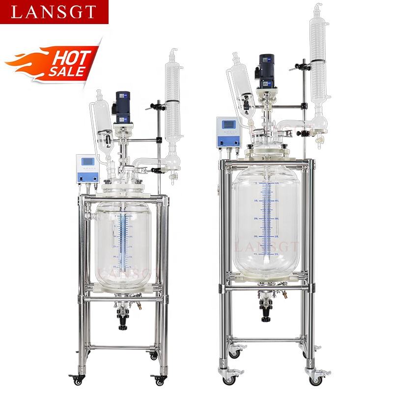 Laboratory Dual Jacketed Glass Industrial Chemical Batch Jacketed ...