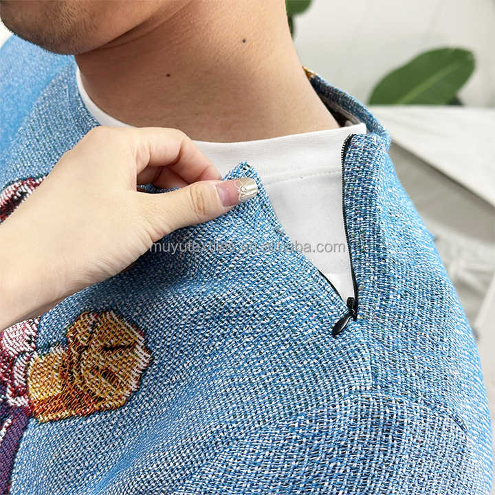 Custom Tapestry Sweater Men's Clothing Jacquard Woven Hoodie