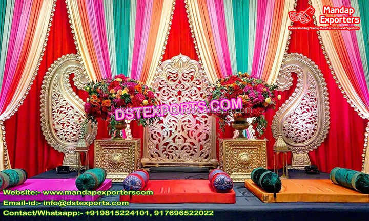 Punjabi Theme Wedding Mehndi Stage Decoration Designer Wedding Mehndi ...