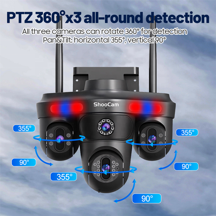 16mp 4lens Cctv Surveillance Camera Wireless Wifi /4g PTZ 360 Two Way ...