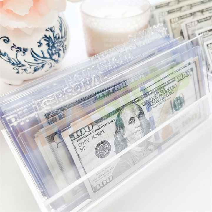 Custom Acrylic Crystal Cash Tray - Organize Your Budget