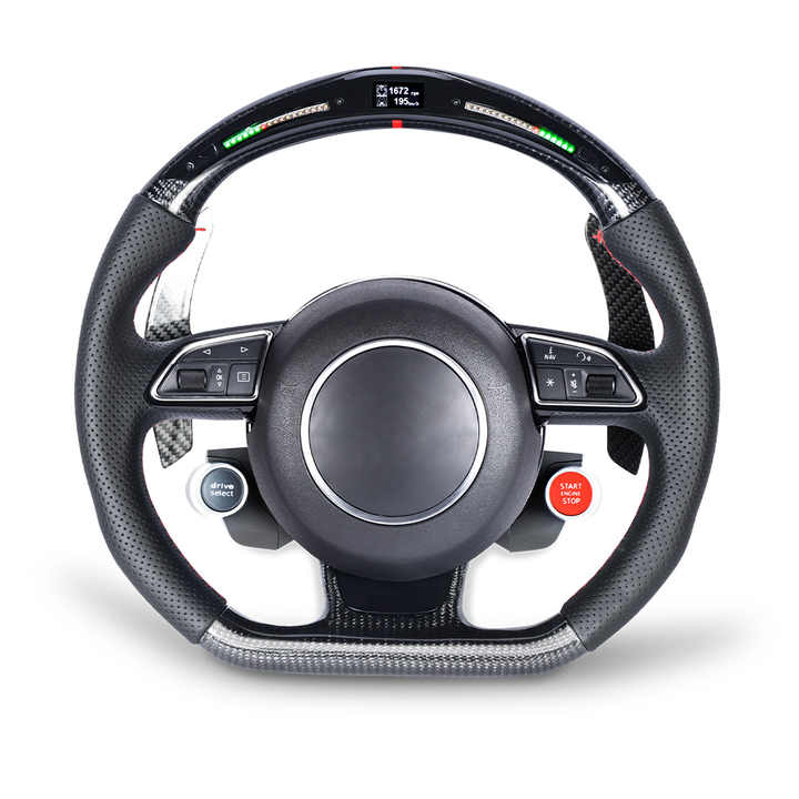 Steering Wheel for Audi A3 A4 A5 A1 A6 A7 A8 RS3 RS4 RS5 S3 S4 S5 RS6 RS7 LED Carbon Fiber ...
